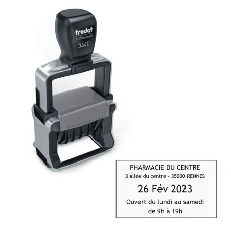 Tampon dateur trodat 5440 personnalisable pour pharmacie| Proébo Promoplast