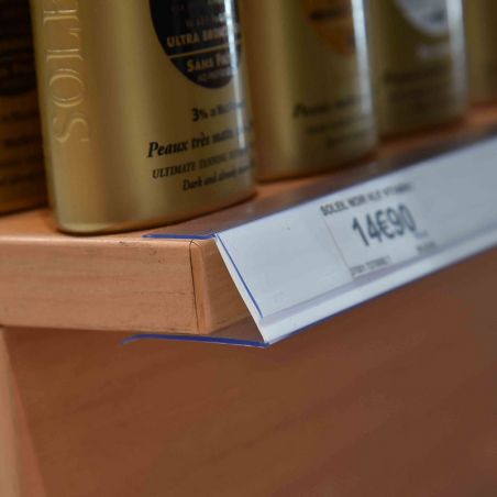 Réglette prix pharmacie inclinée pour tablette bois - Blanc | Proébo ...